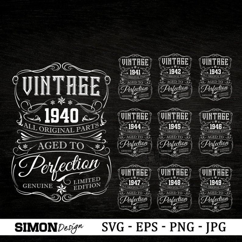 Vintage 1940's SVG Vintage 1940-49 SVG Clipart Aged to - Etsy Canada