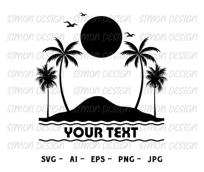 Beach Svg Sunset Svg Palm Tree Svg Ocean Svg - Etsy