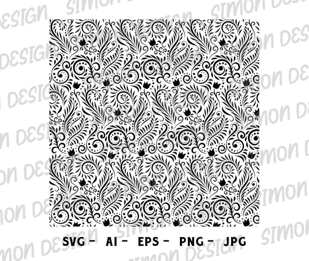 Seamless Pattern Svg | Flower Svg | Transparent Background Svg | Floral ...