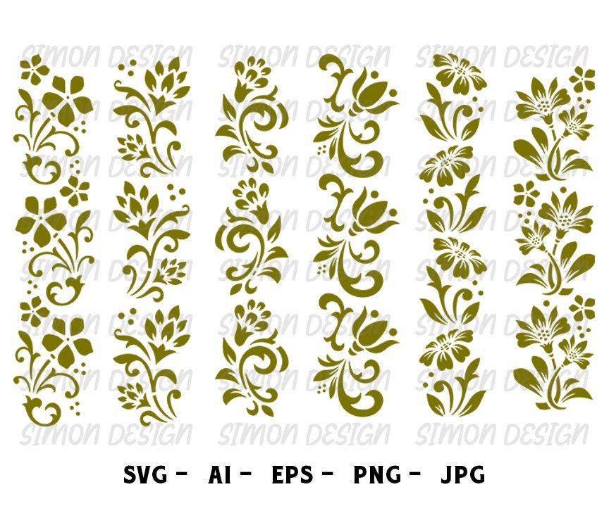Floral Svg Vector Floral Filigree Pattern Silhouette Cut - Etsy