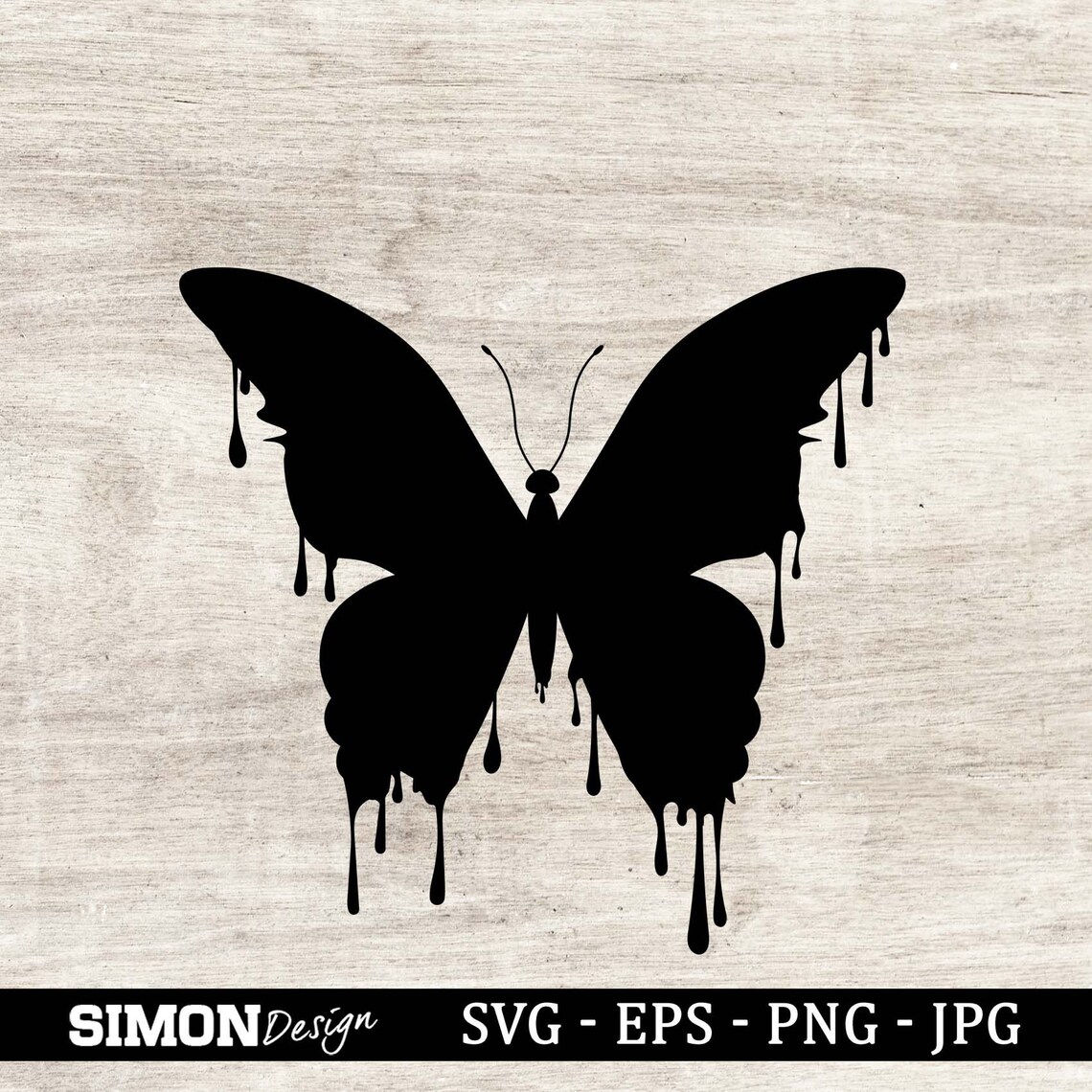 Melting Butterfly Svg Dripping Butterfly Svg Silhouette and | Etsy