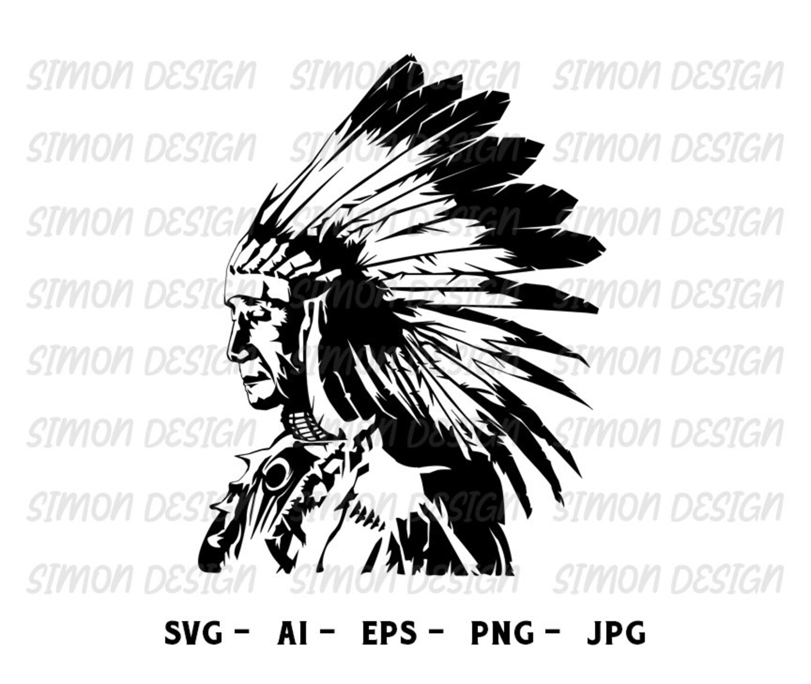 Native American Headdress SVG, Feathers Clipart (digital Files) - Etsy
