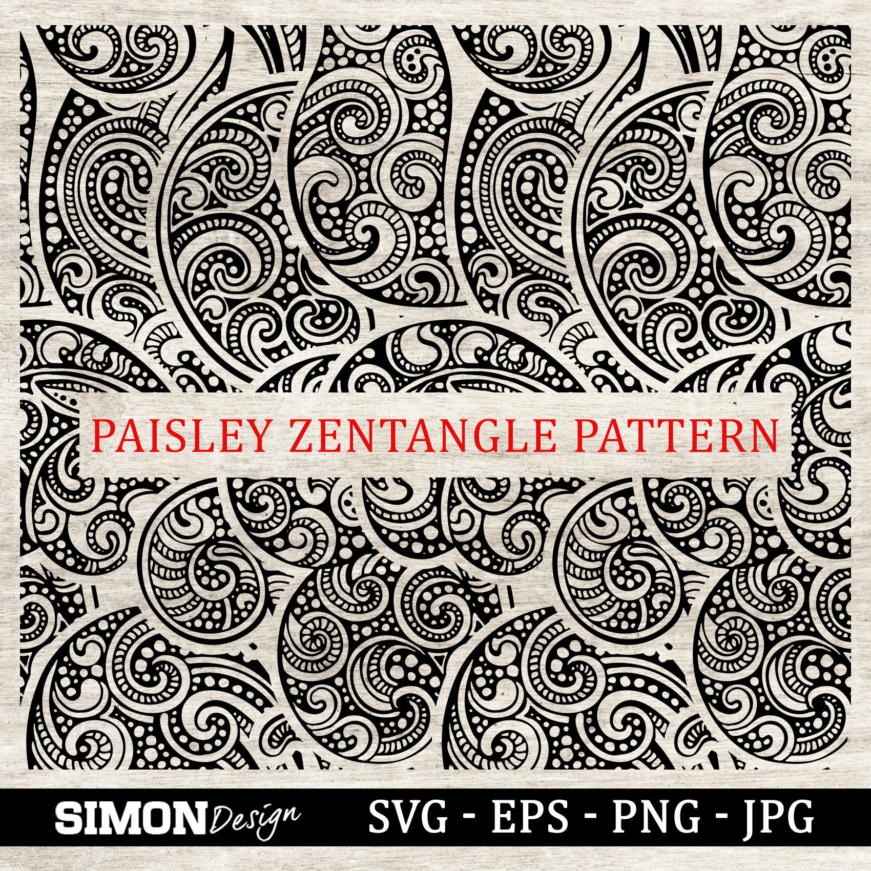 Floral Zentangle Pattern, Seamless Swirl Design (svg, Eps, Jpg, Png) - Etsy