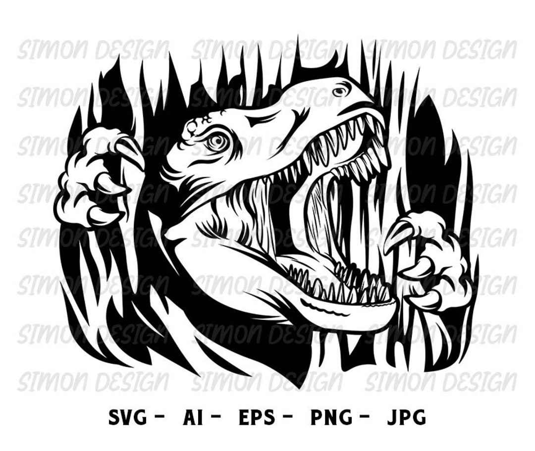 T-rex Dinosaur Head SVG, Prehistoric Animal Vector (digital Files) - Etsy