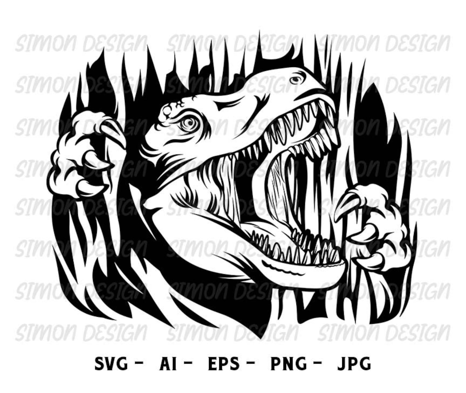 T-rex Dinosaur SVG Tyrannosaurus Rex T-rex Svg Prehistoric - Etsy
