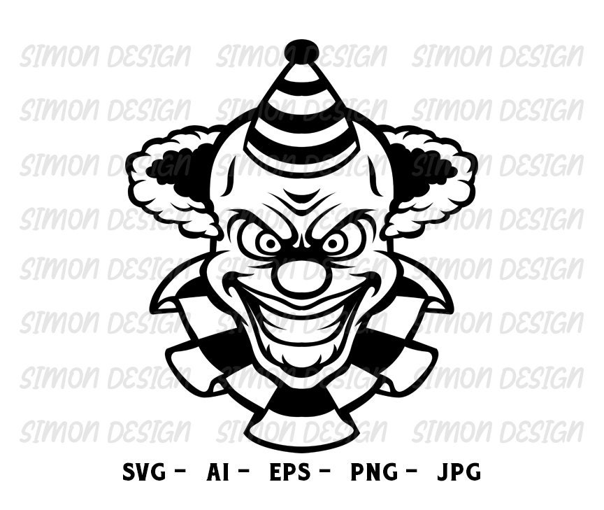Payaso Svg, Payaso Clipart, Archivo de corte de payaso, Pennywise SVG ...
