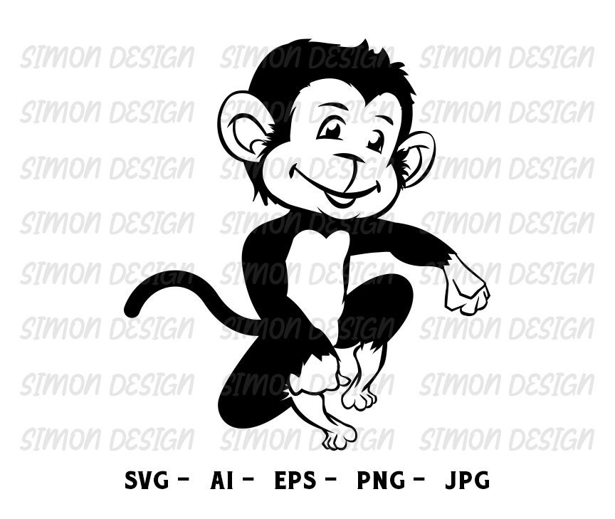 Monkey Svg, Animals Svg, Monkey Clipart, Monkey Silhouette, Cricut ...