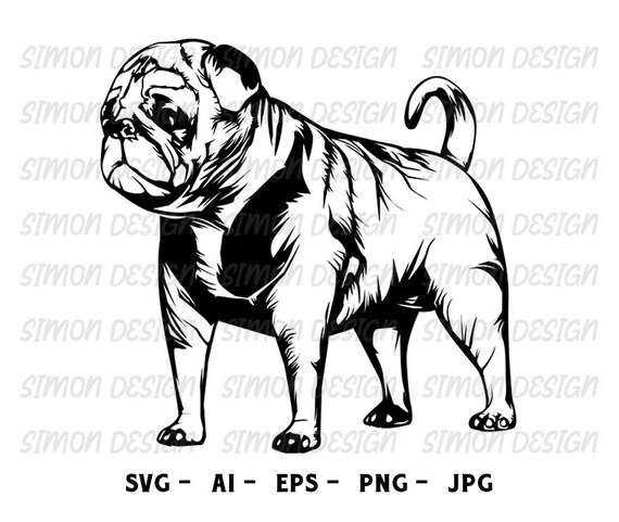 Pug Svg Pug Clipart Pug Vector Pug Silhouette Peeking - Etsy