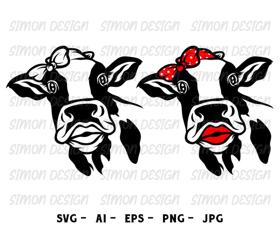 Cow Kiss Svg, Kiss Cow Svg, Kissing Cow Svg, Cow Svg, Red Lips Svg ...