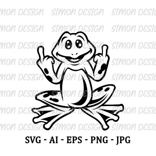 Frog Svg Cute Frog Svg Frog Middle Finger Svg Fck You Svg - Etsy
