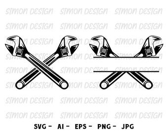 Wrench Monogram Svg - Etsy