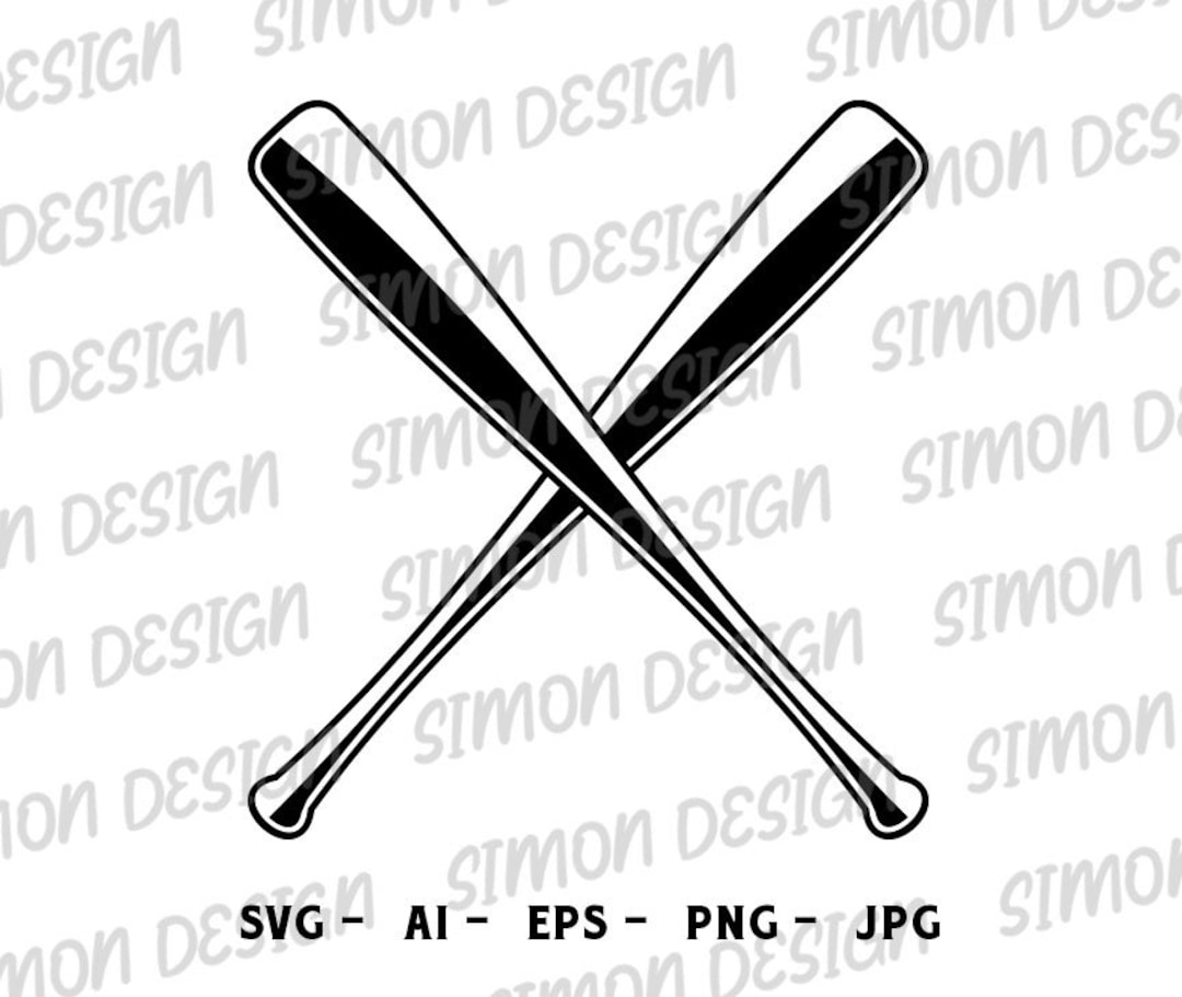 Baseball Crossed Bats | Baseball Svg | Baseball Clipart | Baseball ...