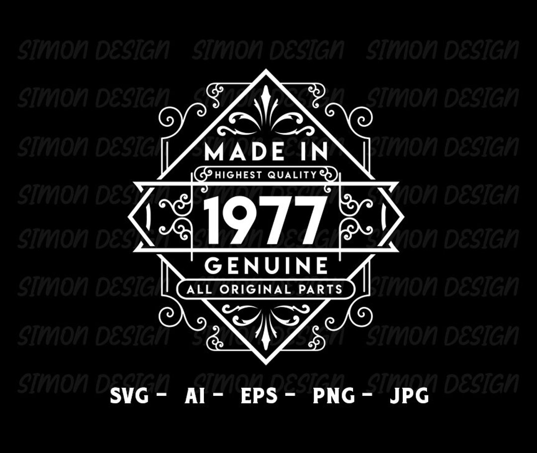 46th Birthday Svg | Year 1977 Svg | Vintage 1977 Svg | Vintage Shirt ...