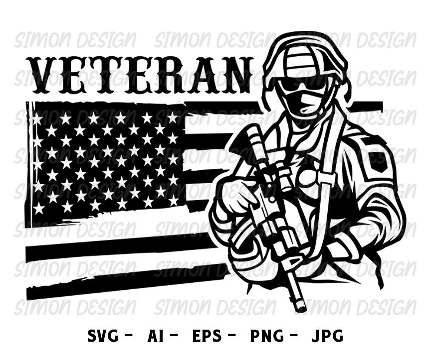 Soldado svg veterano svg militar svg veterano - Etsy España