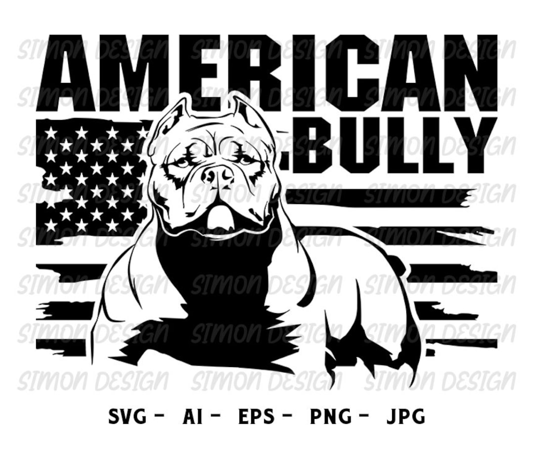 American Bully Svg, Pitbull Svg, Pitbull Clipart, Pitbull Silhouette ...