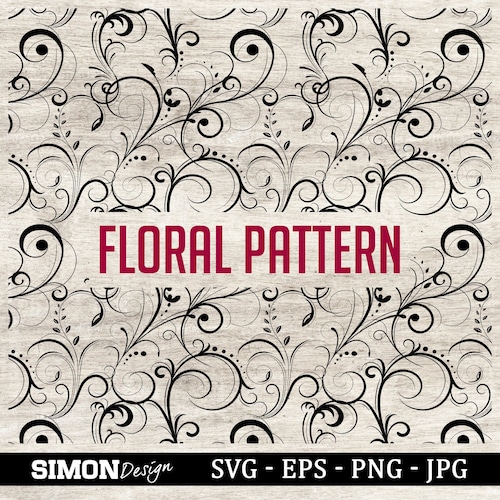 Seamless Floral Pattern Transparent Background Svg Png - Etsy