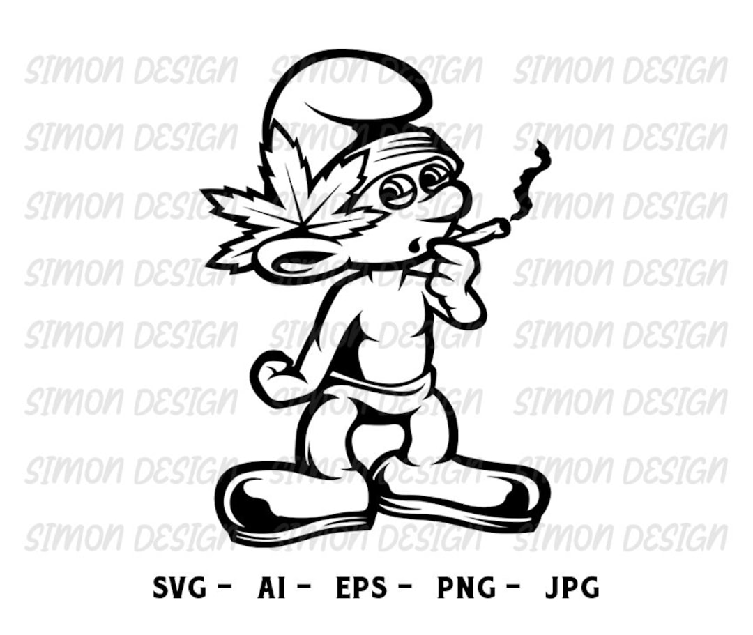 Smurf Weed Svg, Smurf Cannabis Svg, Smurf High Svg, Marijuana Svg, Weed ...