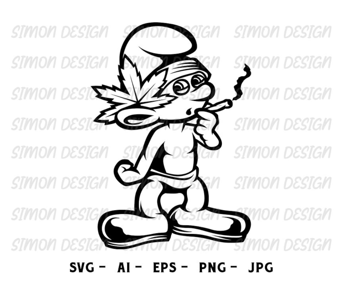 Smurf Weed Svg Smurf Cannabis Svg Smurf High Svg Marijuana | Etsy