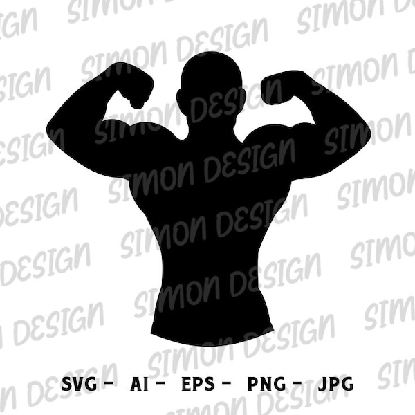Muscular Man Svg - Etsy