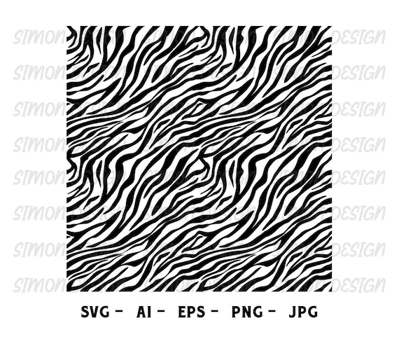 Seamless Zebra Pattern Transparent Background Svg Png Eps - Etsy