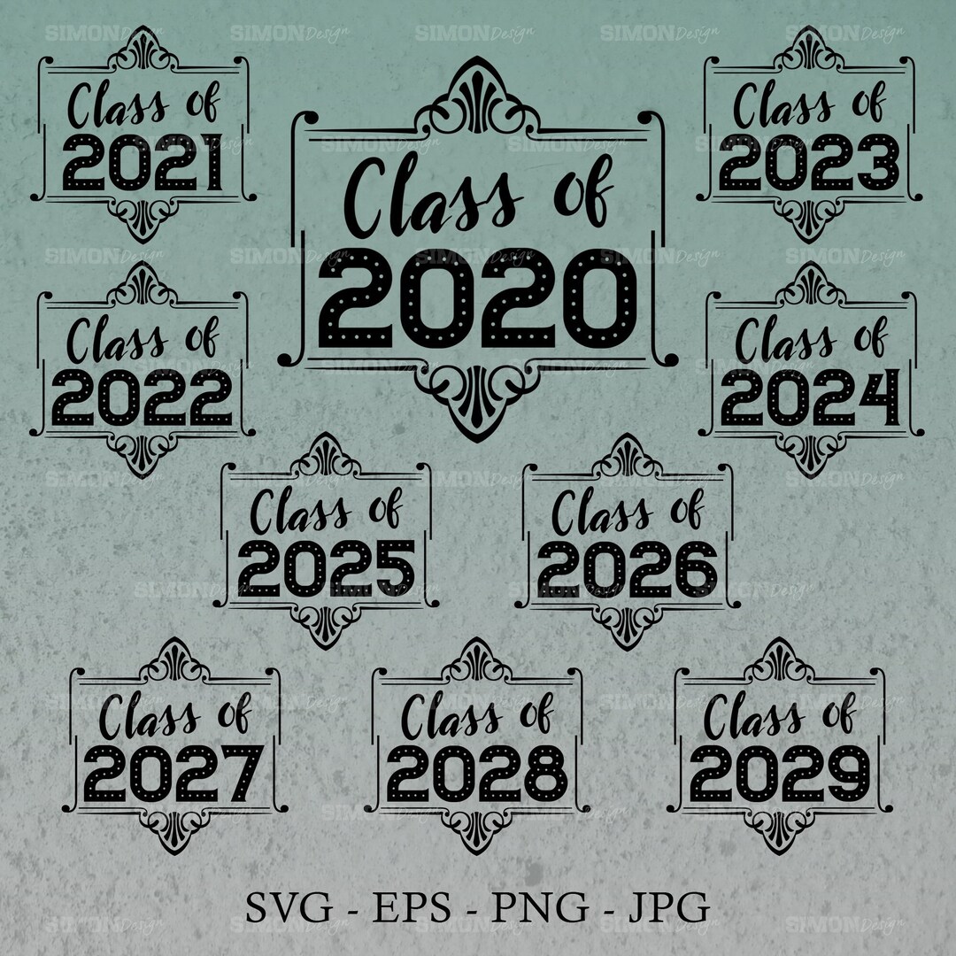 Bundle Class of 2020-29 Svg File- Class of 2020-29 Silhouette Cut File ...