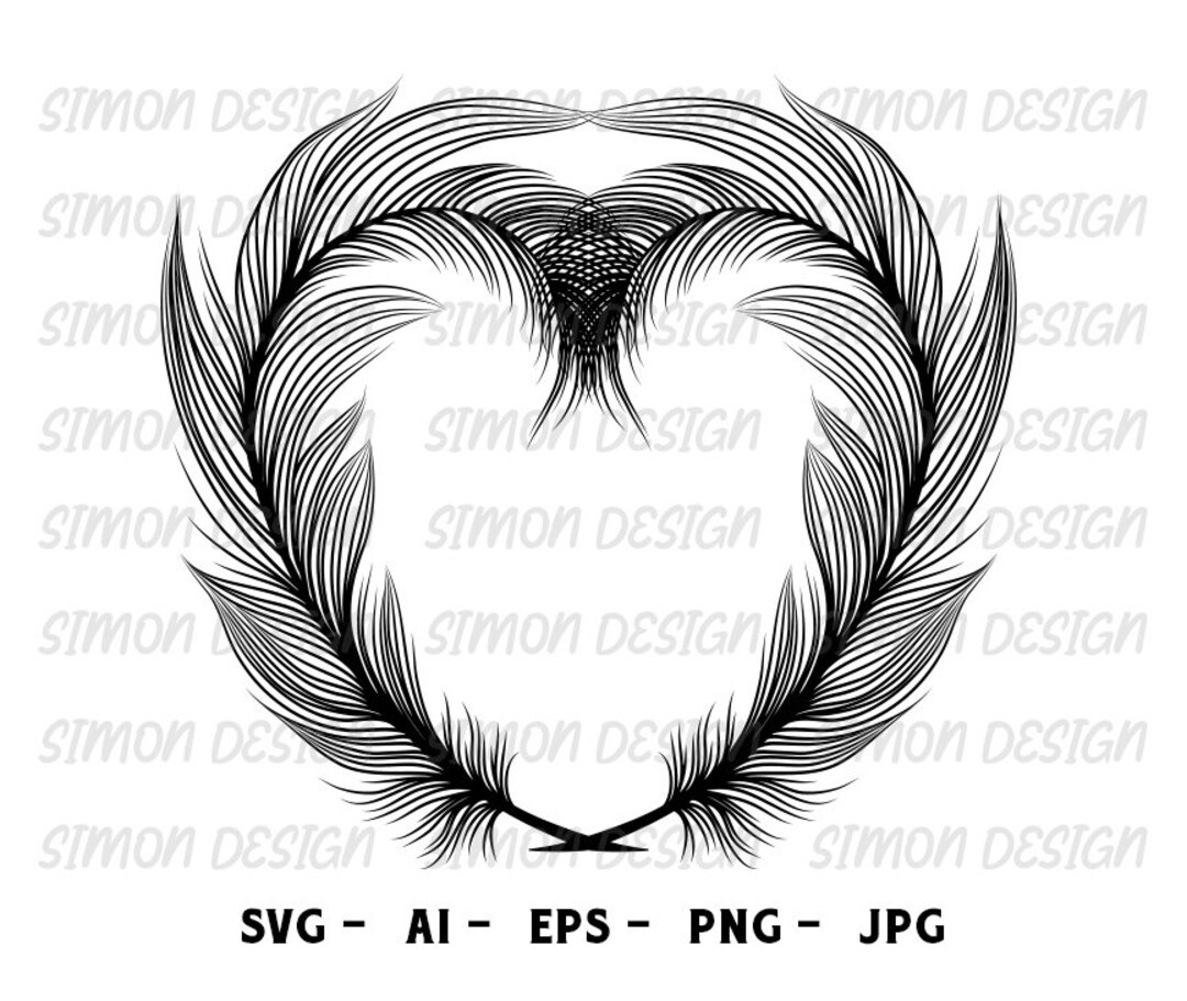 Feather Heart Svg, Heart Svg, Feather Svg, Silhouette and Cricut Files ...