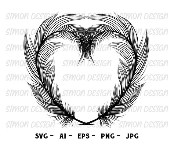 Feather Heart Svg Heart Svg Feather Svg Silhouette and - Etsy Australia