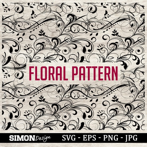Seamless Floral Pattern Transparent Background Svg Png - Etsy