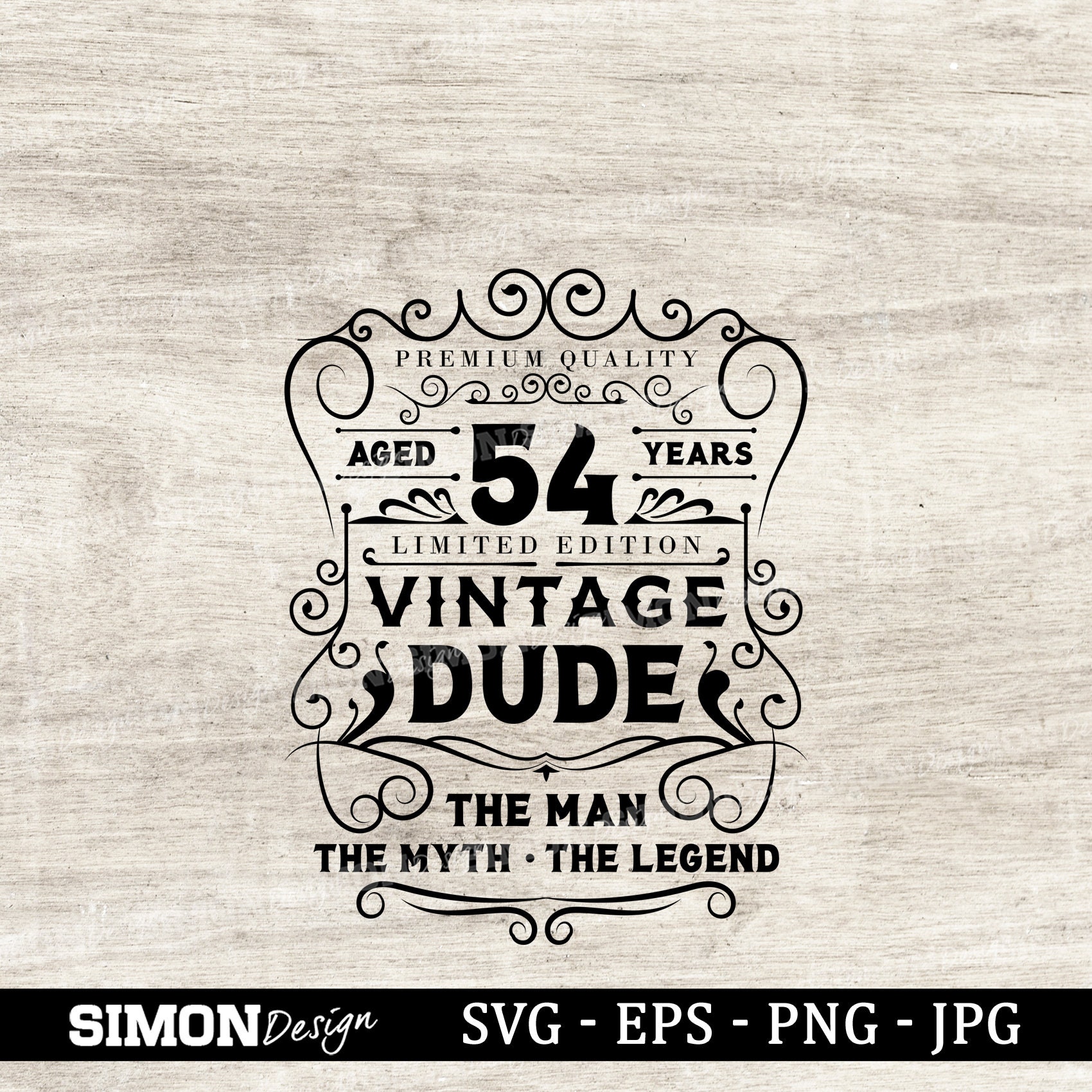 54th Birthday Svg 54th Birthday Shirt Vintage 1968 Svg Aged - Etsy