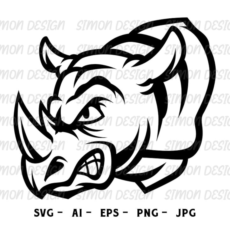Rhino Svg - Etsy UK