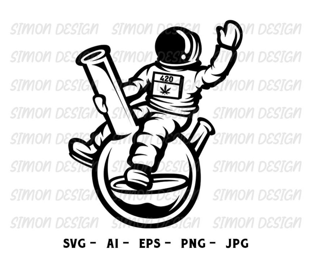 Astronaut Cannabis Svg, Weed High Svg, Smoking Astronaut Svg, Astronaut ...