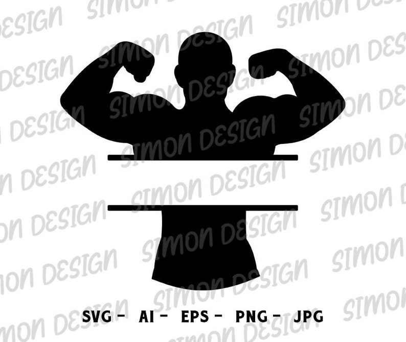 Bodybuilder Monogram Svg, Biceps Svg, Muscle Svg, Gym, Strong Body ...
