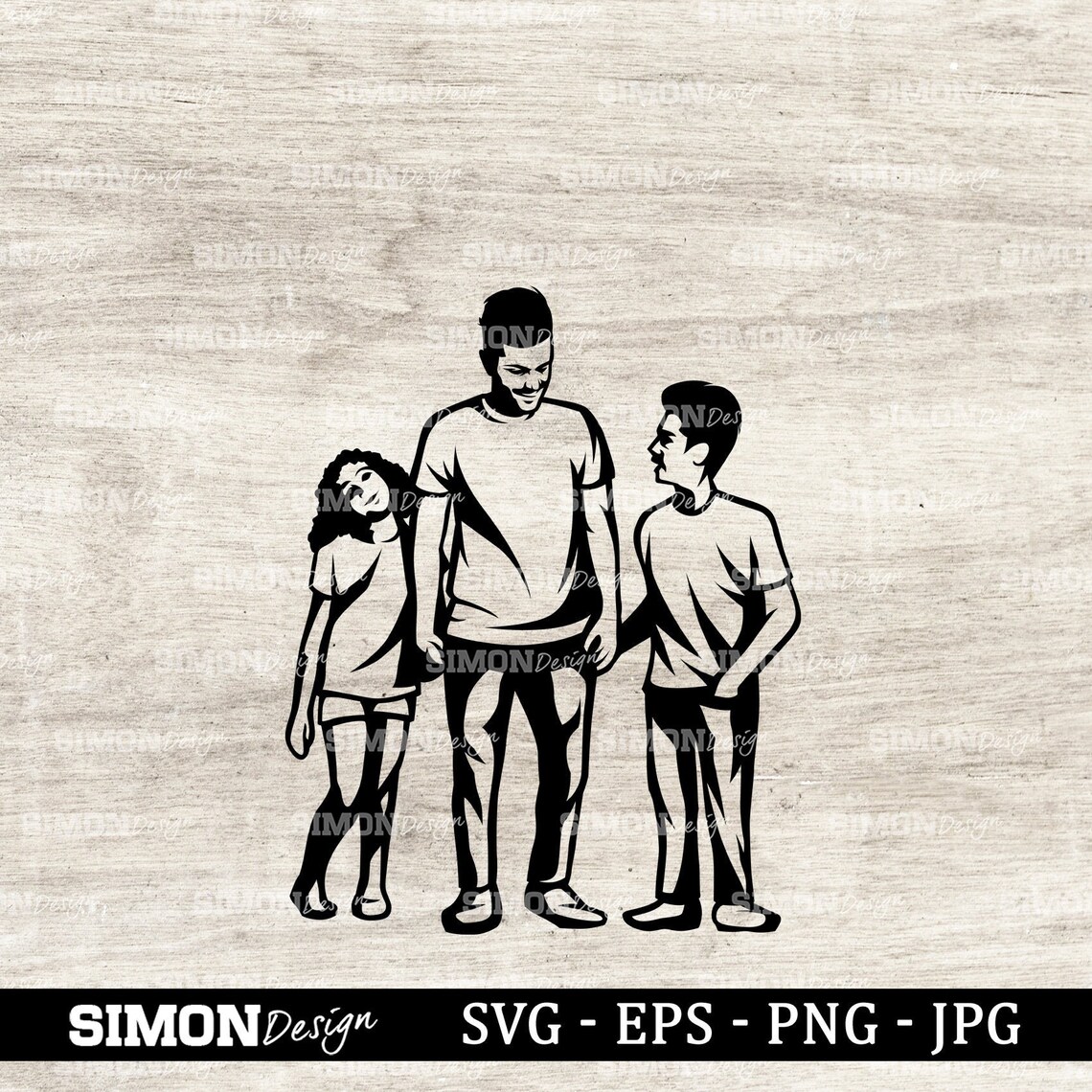 Father Daughter and Son Svg Father Svg Daughter Svg Son - Etsy