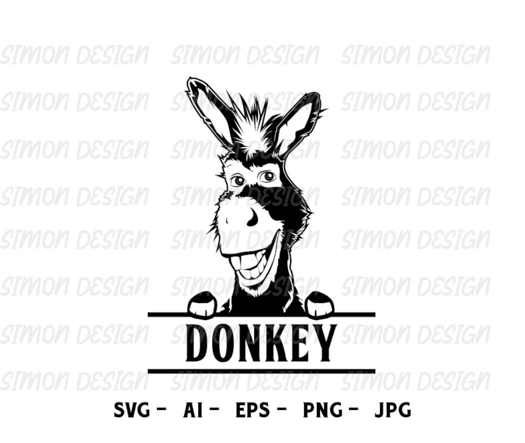 Donkey Head, Donkey Svg, Farm Animal, Silhouette and Cricut Files, Svg ...
