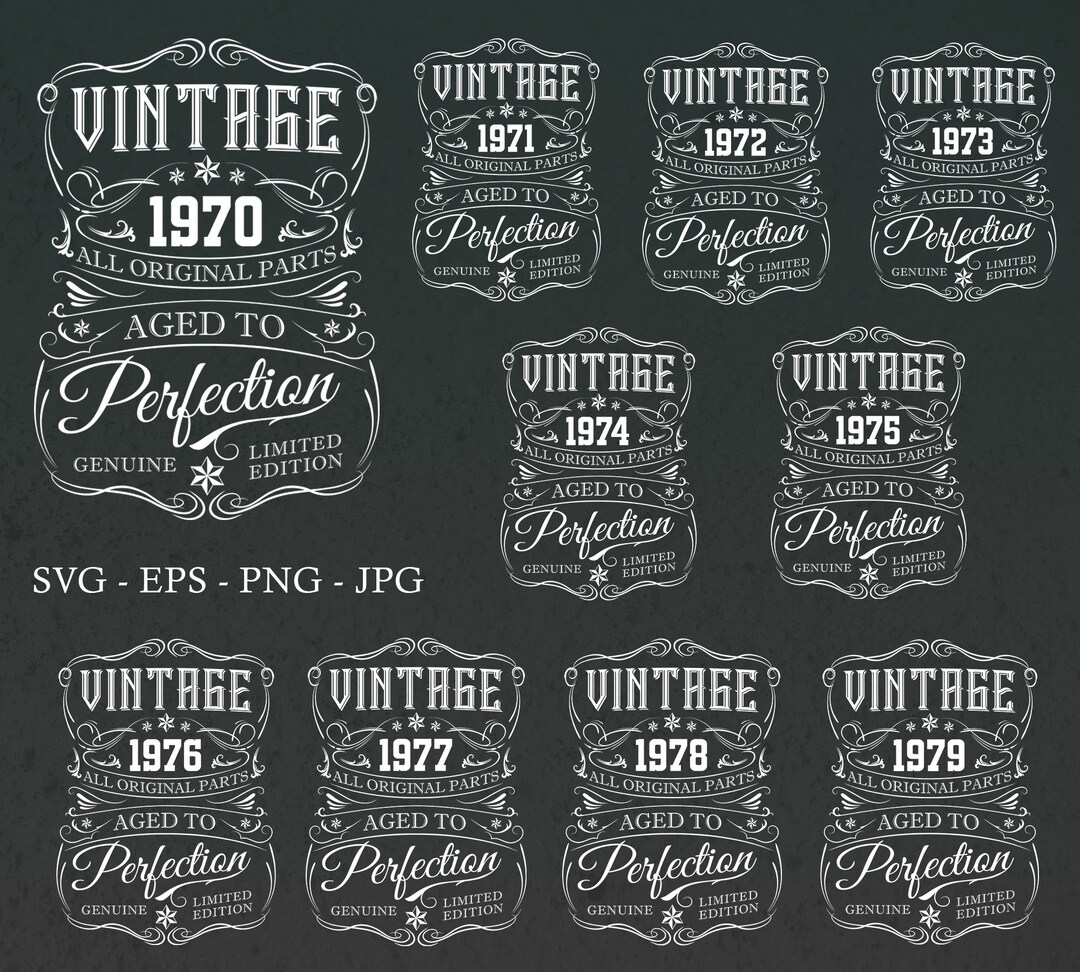 Vintage 1970's SVG | Vintage 1970-79 SVG Clipart | Aged to Perfection ...