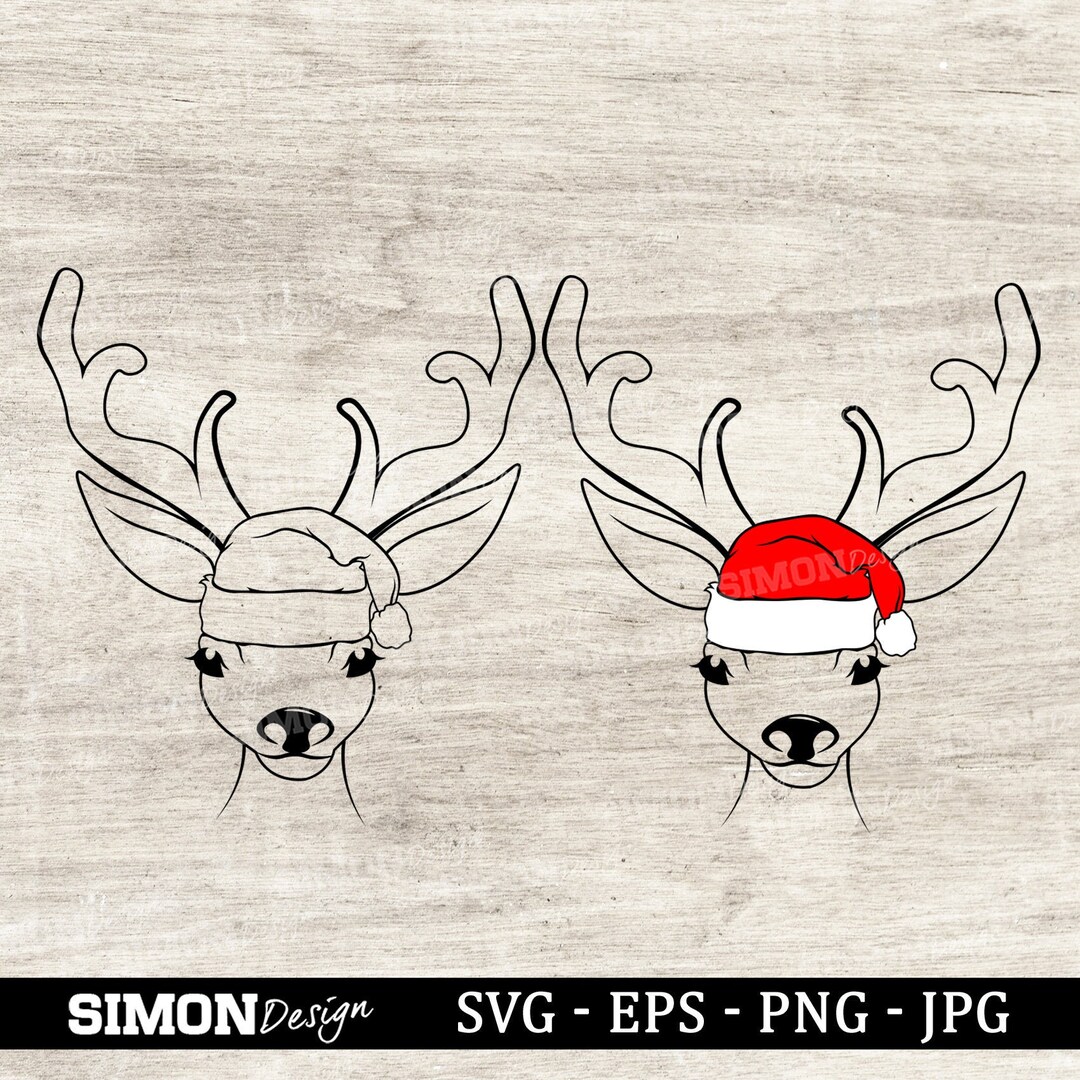 Santa Deer Svg, Deer Santa Svg, Reindeer Svg, Rudolph Svg, Christmas ...