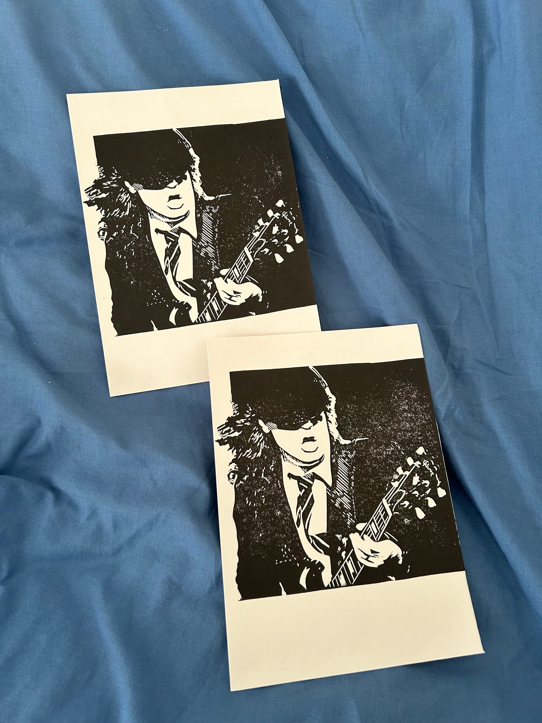 Portrait of Angus Young, the Legendary Lead Guitarist With AC/DC - Etsy