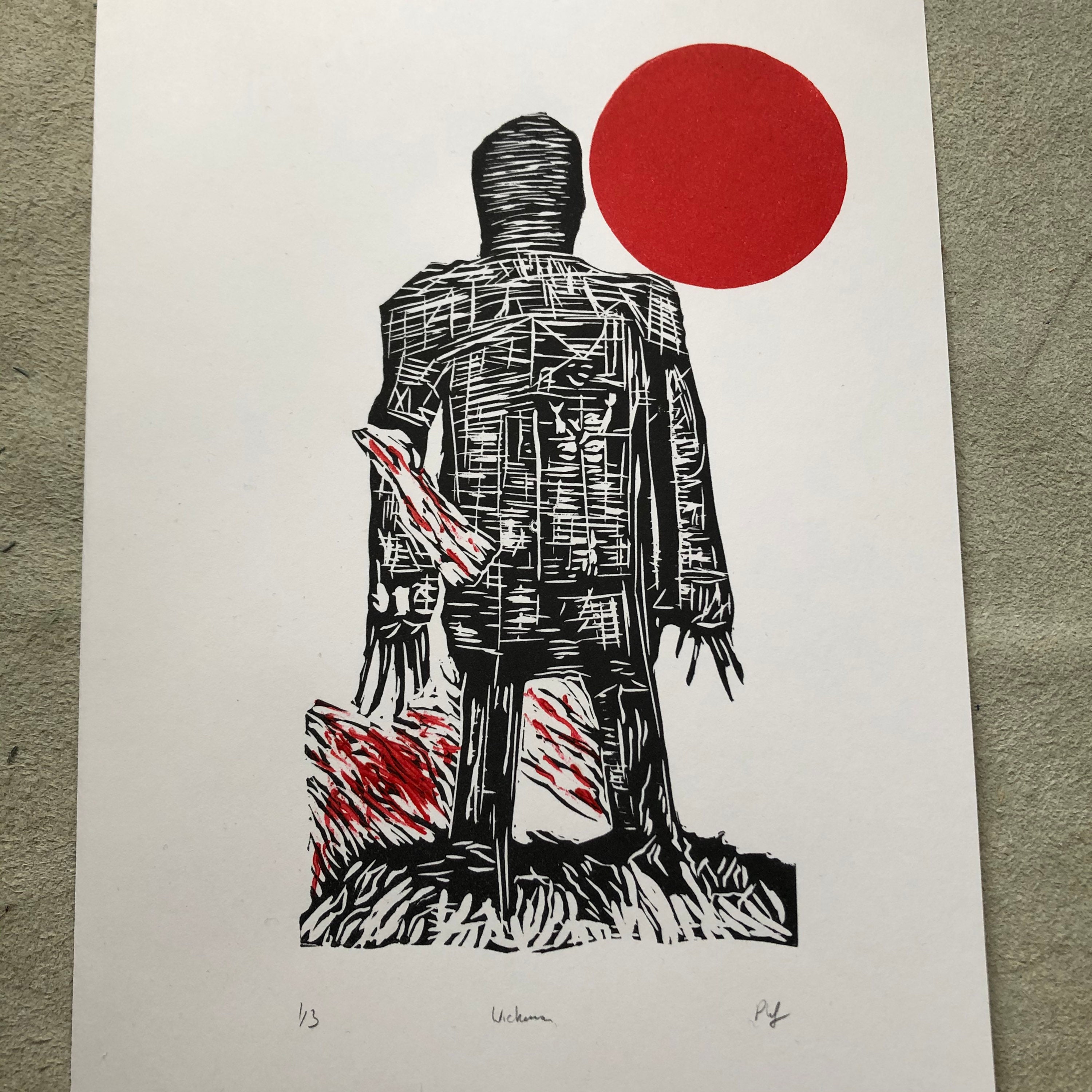 Wood & Linocut Prints two piece lino print of the classic 1973 folk ...