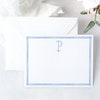 PRINTED NOTE CARD | Classic Blue Monogram Thank You Card | Monogram ...