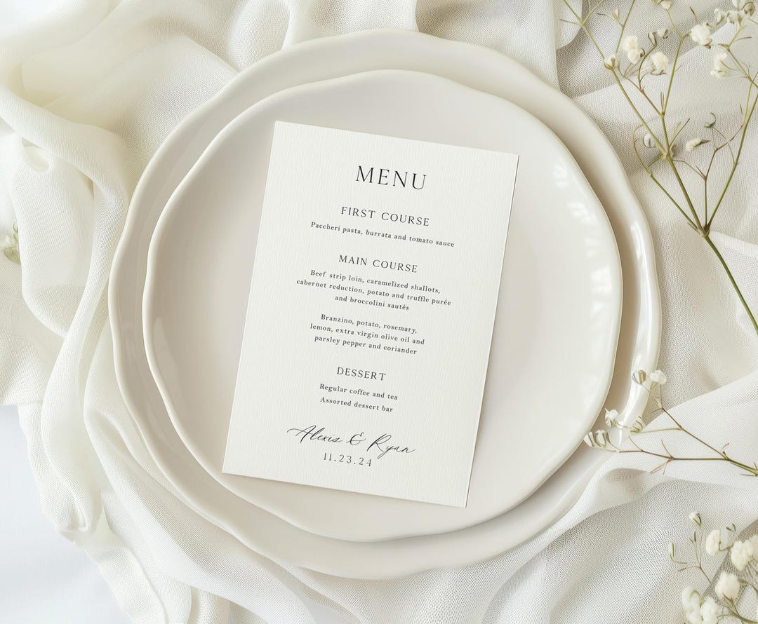 PRINTED MENU CARDS A7 | Customized Printed Menu Cards 5x7 | Modern ...