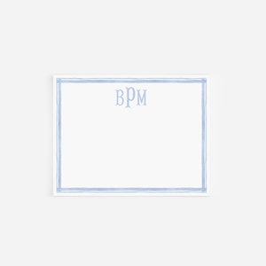 PRINTED NOTE CARD | Classic Blue Monogram Thank You Card | Monogram ...