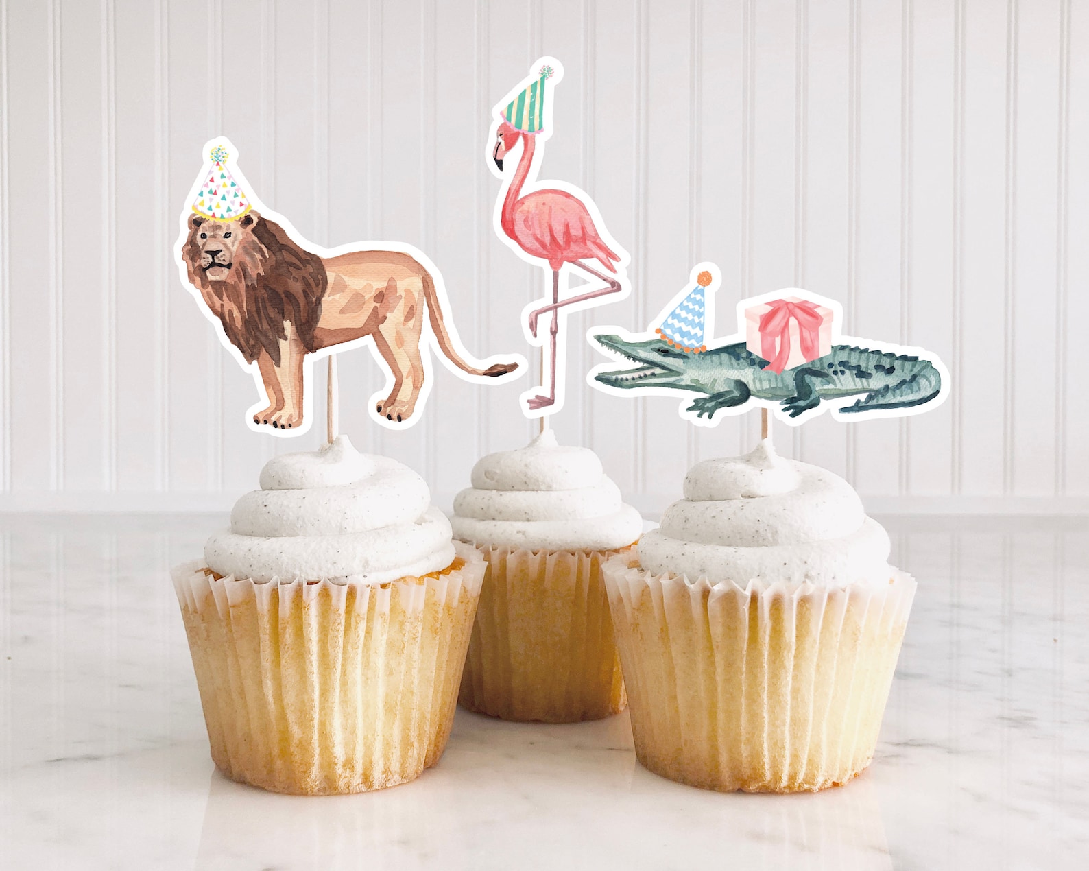 Party Animals Birthday Cake Toppers Cupcake Topper Kit - Etsy