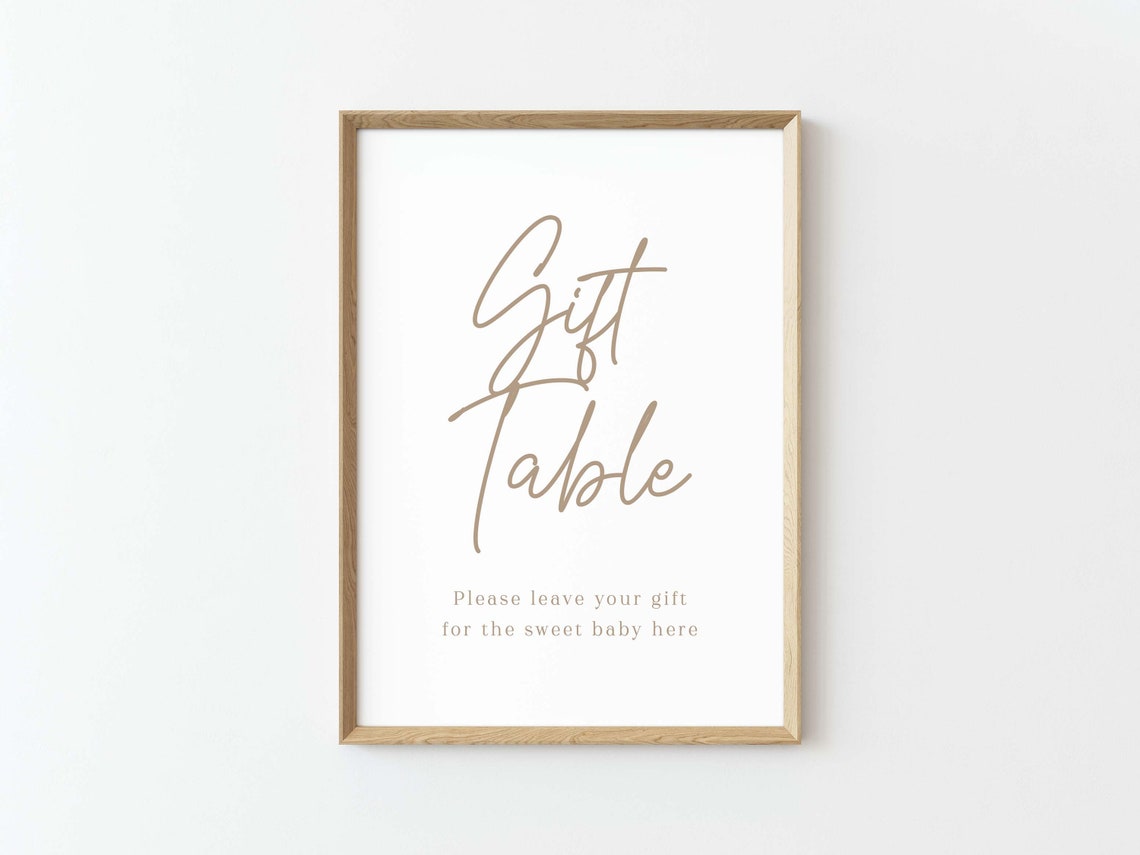 Gift Table Printable Sign, Neutral Baby Shower Sign | Printable Signs ...