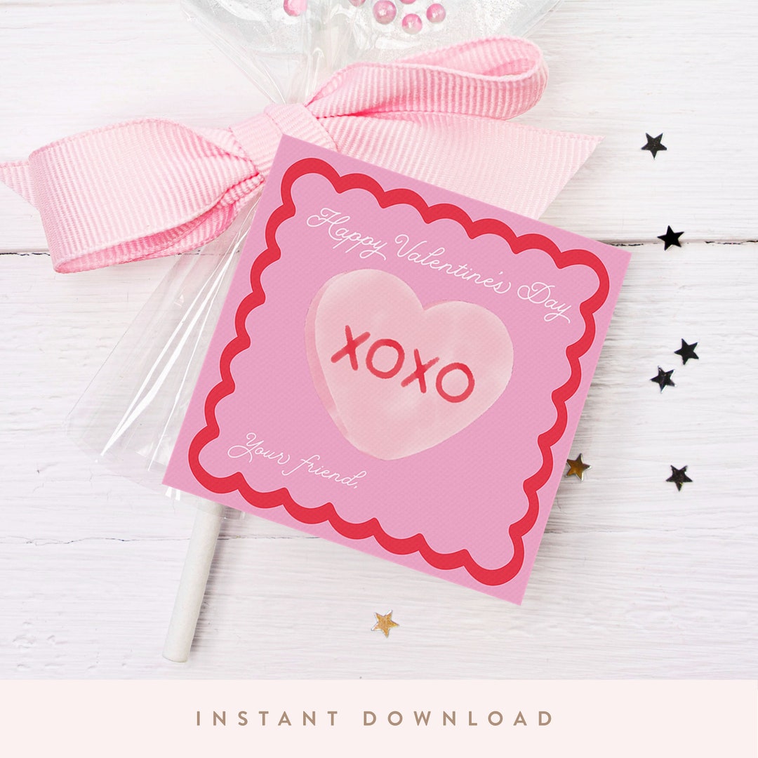 XOXO Valentine Favor/treat Tags Valentine Favor Tags Printable DIY ...