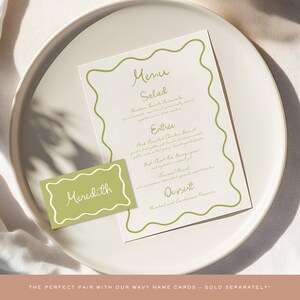 PRINTED MENU CARDS 5x7 | Colorful, Wavy Border, Wedding Menus ...