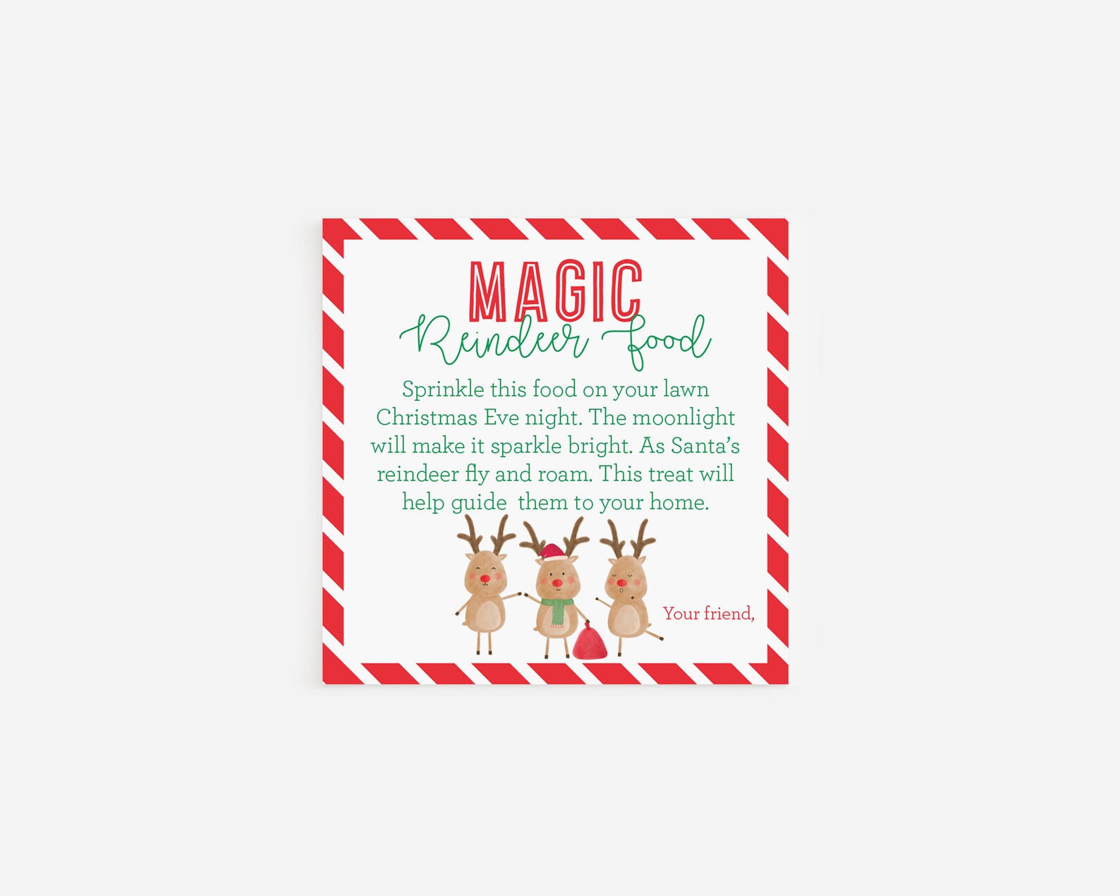 Magic Reindeer Food Tags | Printable Tag Template, Editable Reindeer ...