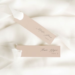 PRINTED Modern Calligraphy Script Wedding Place Card | Customizable ...