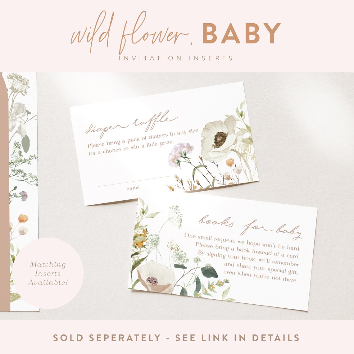 Wildflower Baby Shower Invitation Floral Baby Shower Invites - Etsy