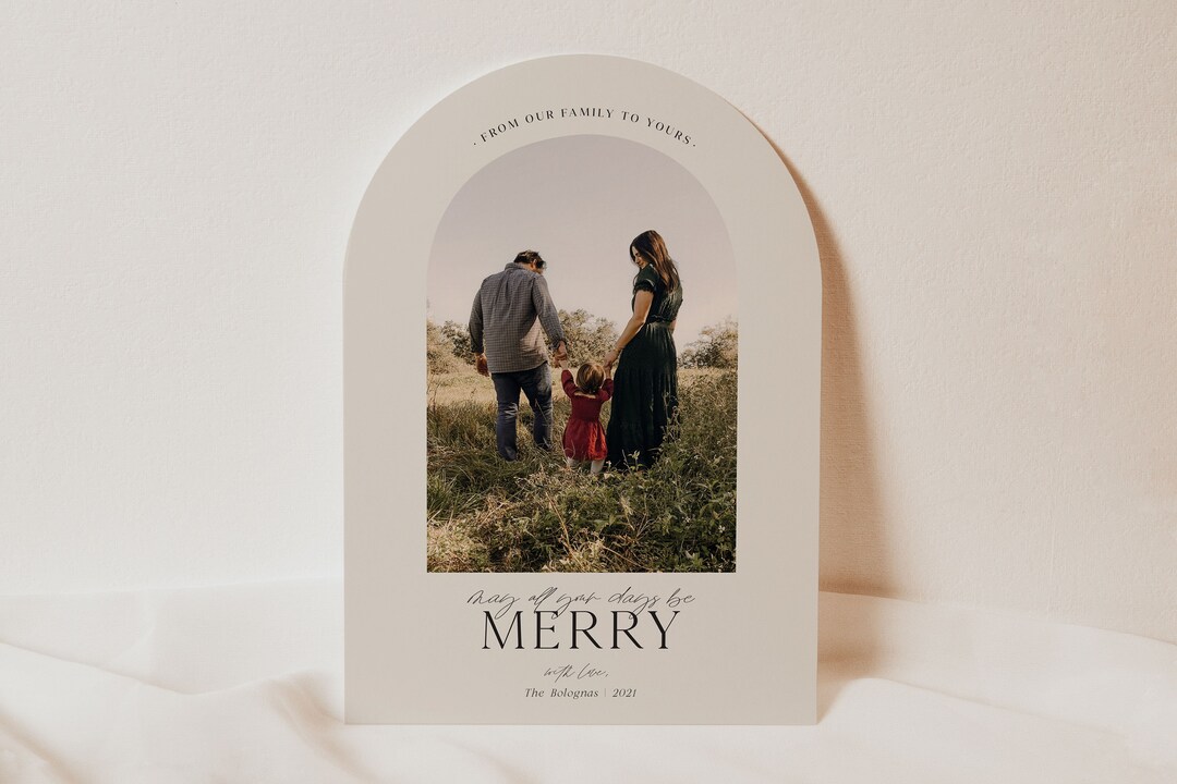 Arch Holiday Card, Modern Christmas Card With Photo Arch | Minimal ...