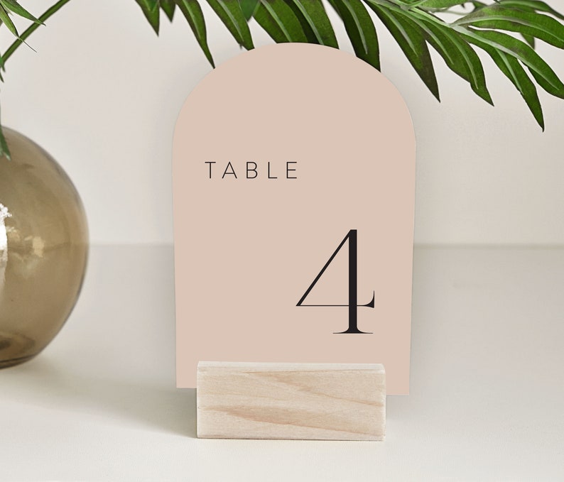 Arched Table Number Signs Modern Arch Wedding Table Numbers - Etsy